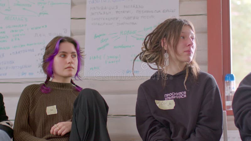 Talented Students Sit on Chairs X in the Classroom. they Look Focus ...