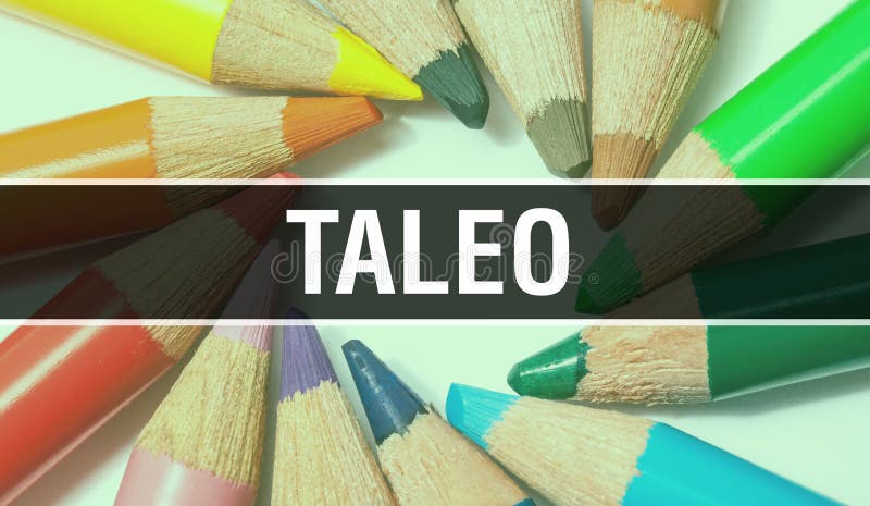Taleo Concept Banner with Texture from Colorful Items of Education ...
