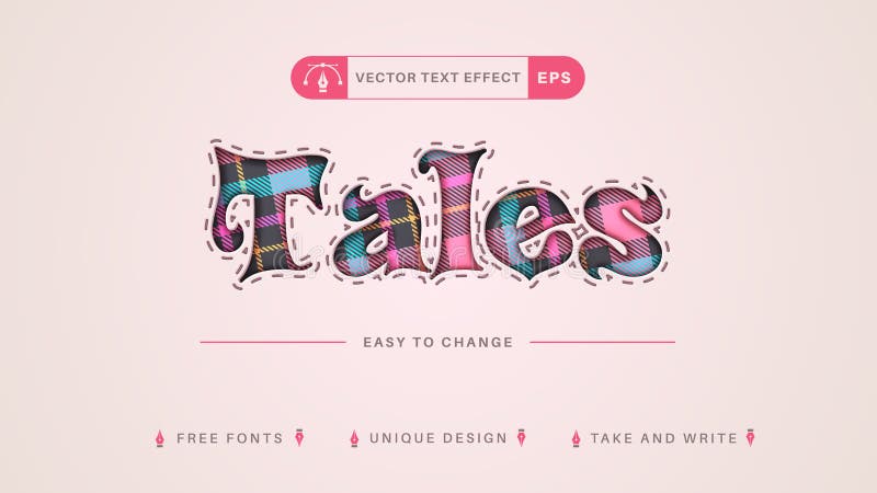 Tales - Editable Text Effect, Font Style Stock Vector - Illustration of ...