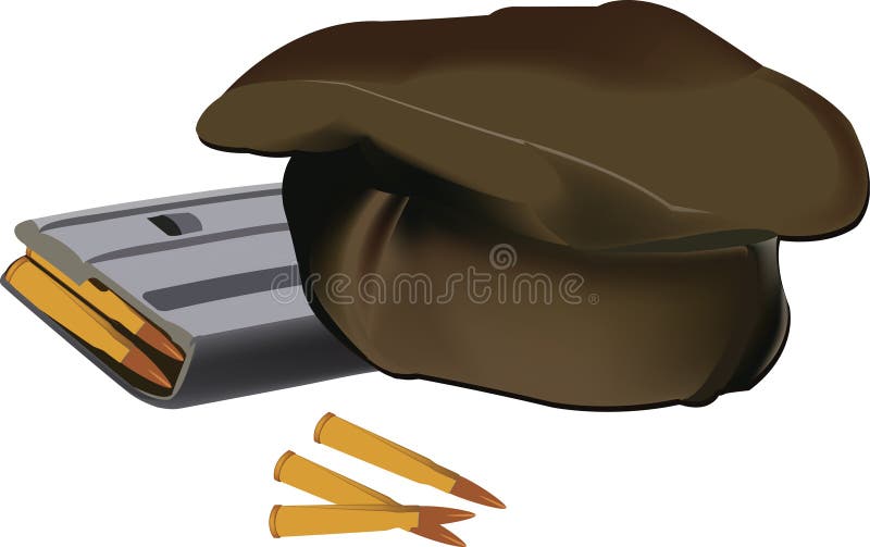 Taliban Headgear with Bullets and Kalashnikov Magazine- Stock Vector ...