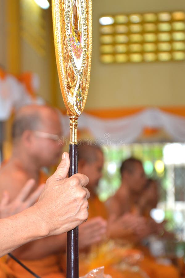 Talipot Fan Stick in Monk S Hand Stock Photo - Image of monk, clothes ...