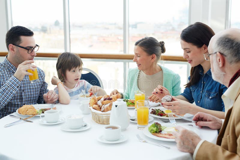 Talk by breakfast stock image. Image of talking, thanksgiving - 93205733