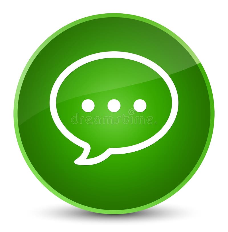 Talk Bubble Icon Elegant Green Round Button Stock Illustration ...