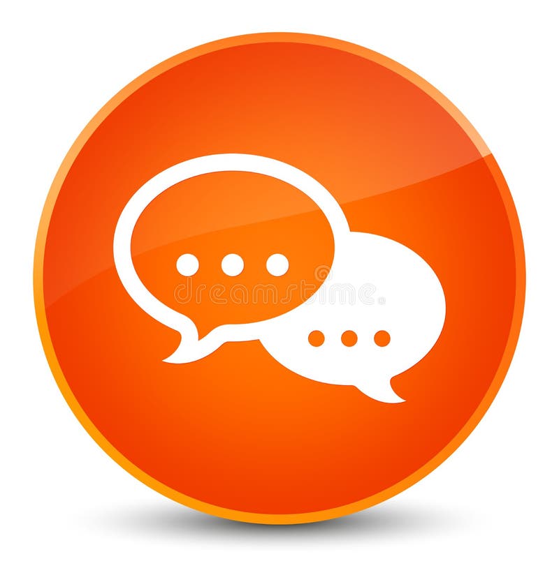 Talk Bubble Icon Elegant Orange Round Button Stock Illustration ...