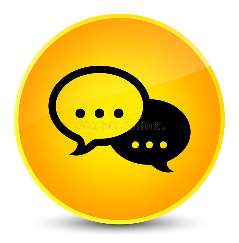 Talk Bubble Icon Elegant Yellow Round Button Stock Illustration ...