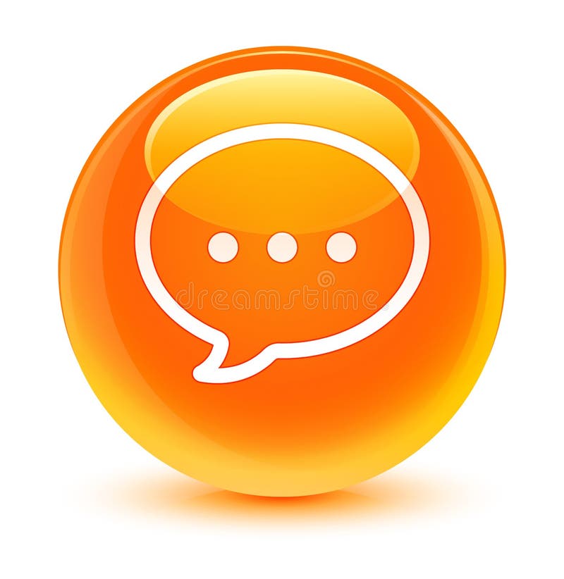 Talk Bubble Icon Glassy Orange Round Button Stock Illustration ...