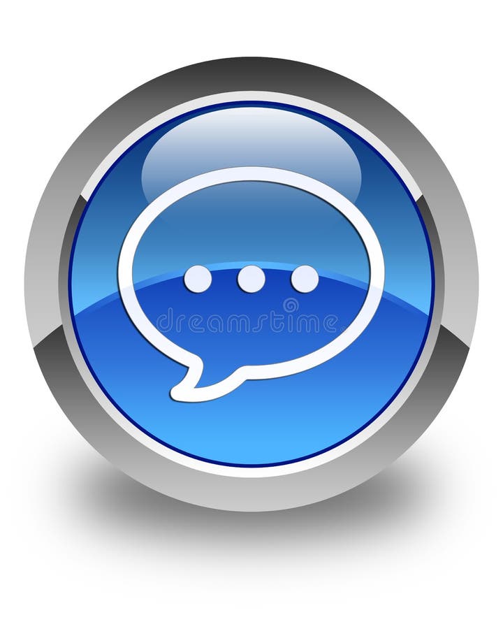Talk Bubble Icon Glossy Blue Round Button Stock Illustration ...