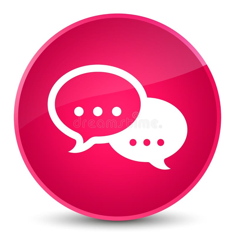 Talk Bubble Icon Elegant Pink Round Button Stock Illustration ...