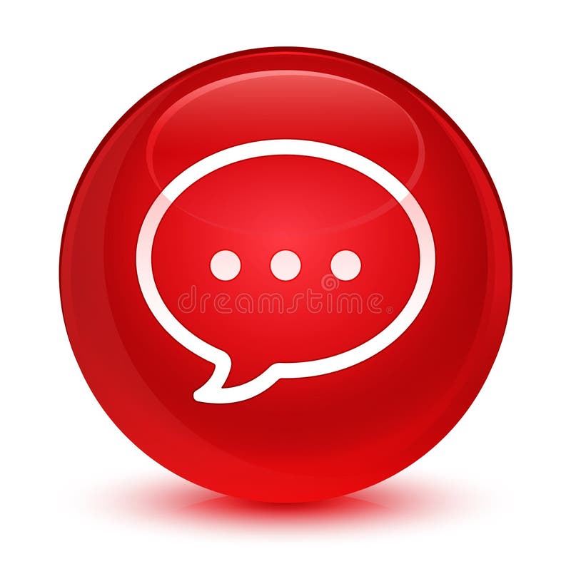 Talk Bubble Icon Glassy Red Round Button Stock Illustration ...