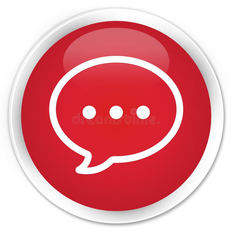 Talk Bubble Icon Premium Red Round Button Stock Illustration ...