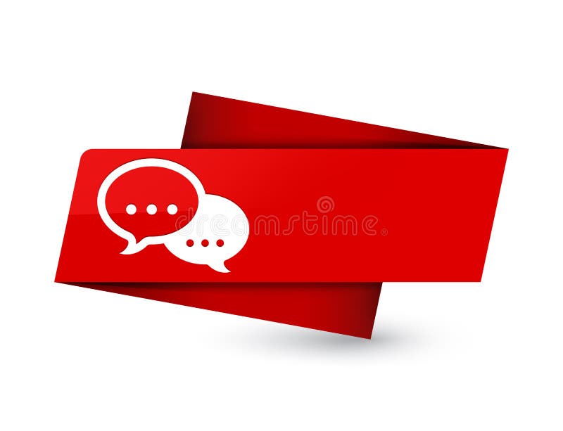 Talk Bubble Icon Premium Red Tag Sign Stock Illustration - Illustration ...