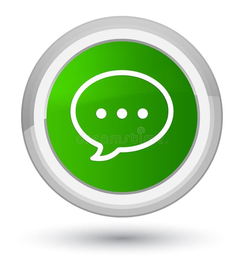 Talk Bubble Icon Prime Green Round Button Stock Illustration ...