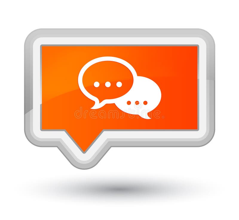 Talk Bubble Icon Prime Orange Banner Button Stock Illustration ...