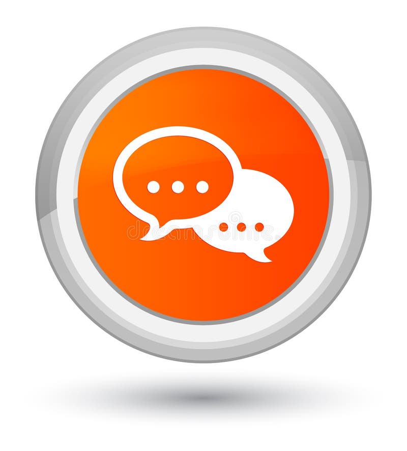Talk Bubble Icon Prime Orange Round Button Stock Illustration ...