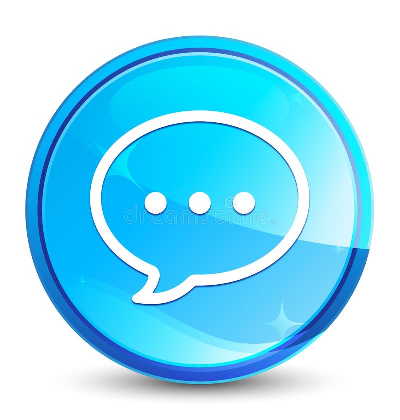 Talk Bubble Icon Splash Natural Blue Round Button Stock Vector ...