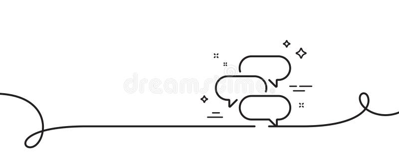 Talk Bubble Line Icon. Speech Bubble Sign. Chat Message. Continuous ...