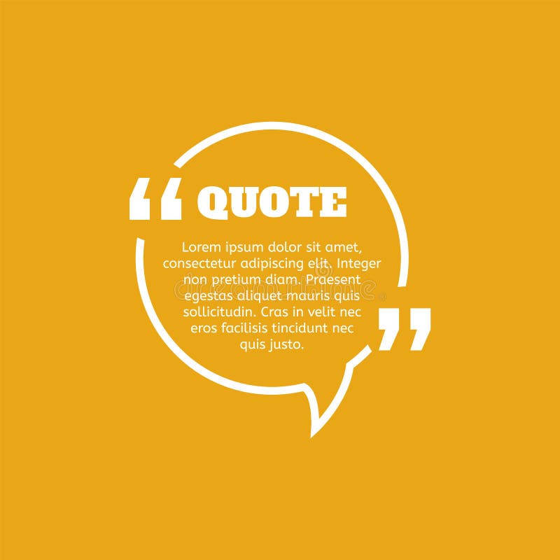 Talk Bubble Quotation Frame. Quote Card Creative Template. Vector ...