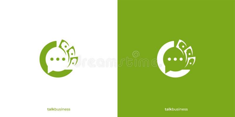 Talk Business Logo. Bubble Chat and Money with Minimalist Style Stock ...