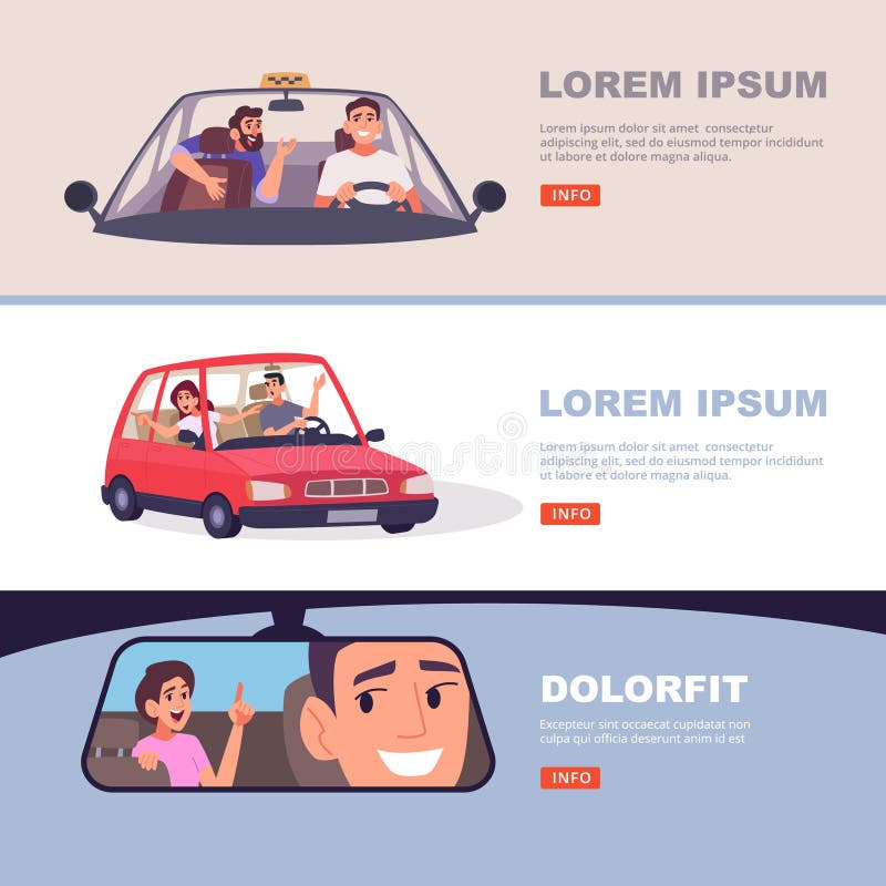 Talk in Car. Characters Talking with Driver Stock Illustration ...