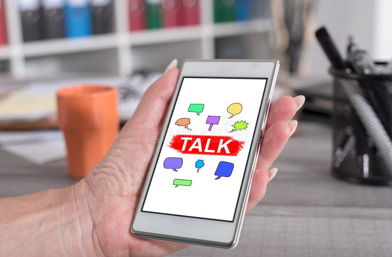 Talk Concept on a Smartphone Stock Image - Image of communicate ...