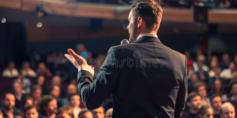 During a Talk in a Contemporary Setting, a Speaker Captivates an ...