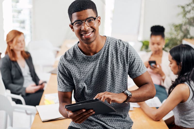 Talk about Doing Tasks with the Most Efficiency. Portrait of a Young ...