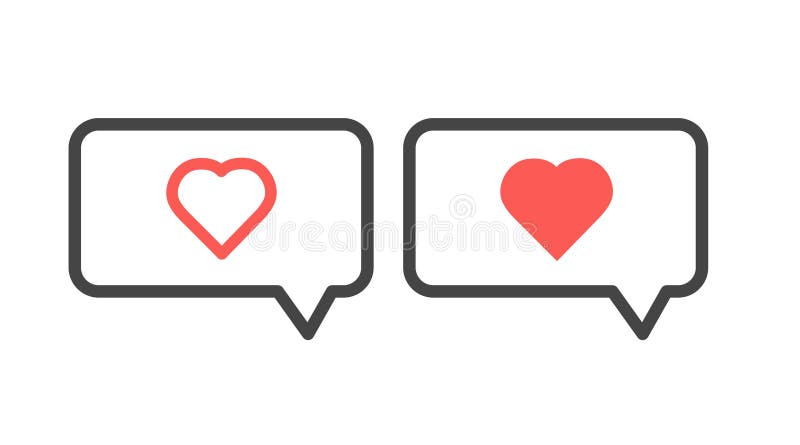 Talk and Heart Icon Set. Vector Flat Editable Illustration Stock Vector ...