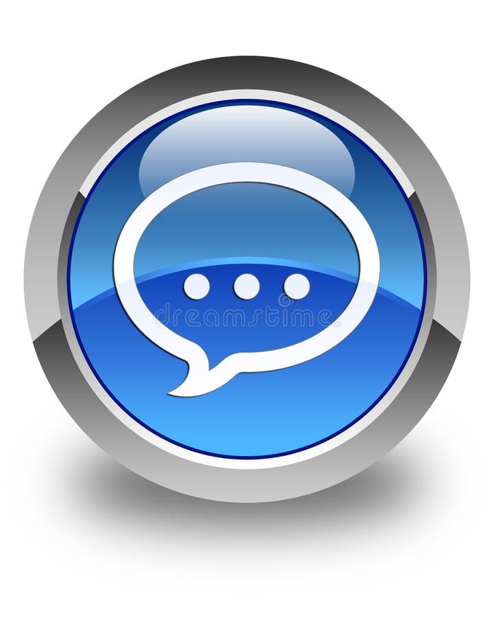 Talk Icon Glossy Blue Round Button Stock Illustration - Illustration of ...