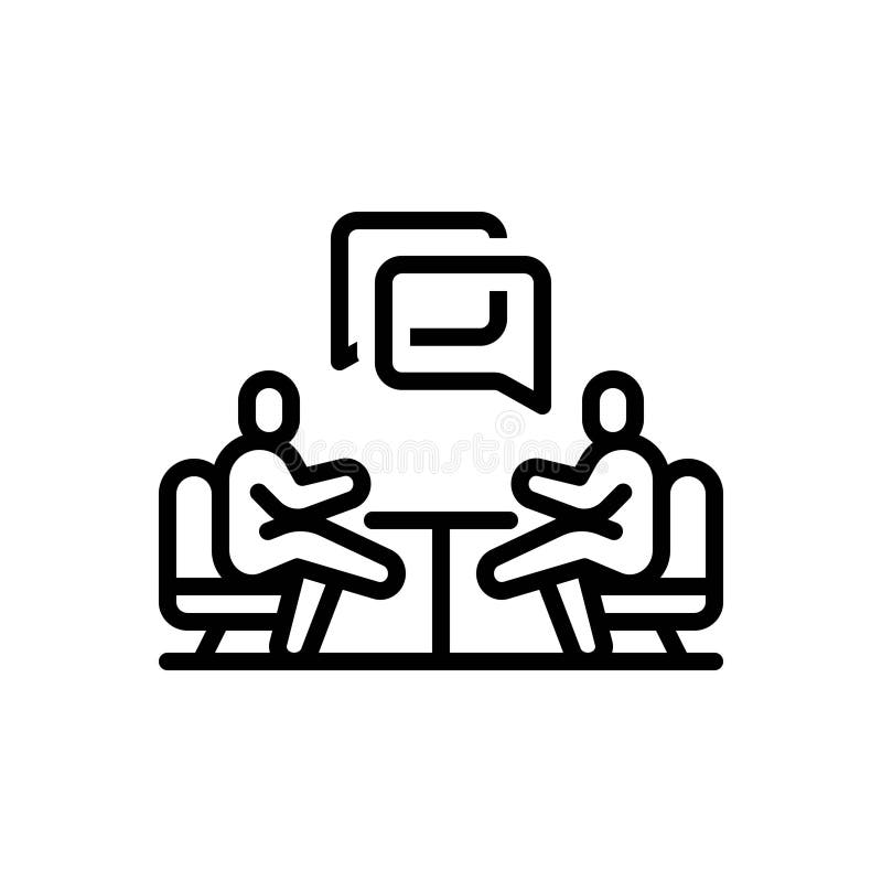 Black Line Icon for Talk, Interrogate and Verbal Stock Illustration ...