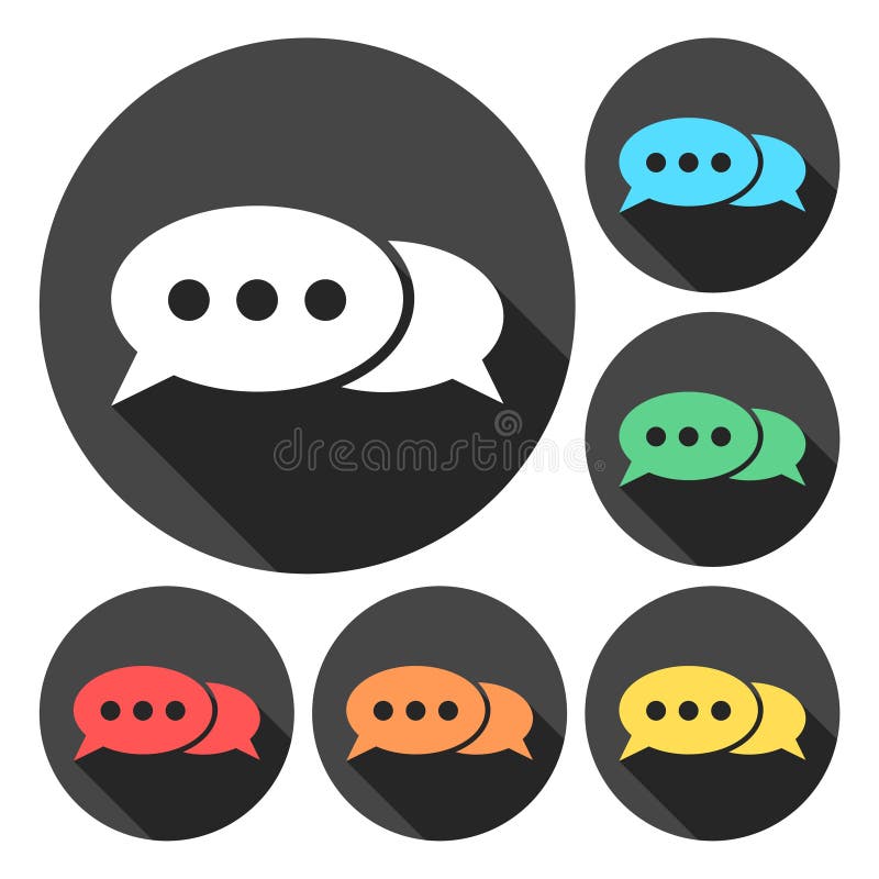 Talk Icon, Vector Speech Bubble Icons Stock Illustration - Illustration ...