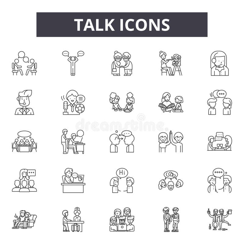 Talk Line Icons, Signs, Vector Set, Linear Concept, Outline ...