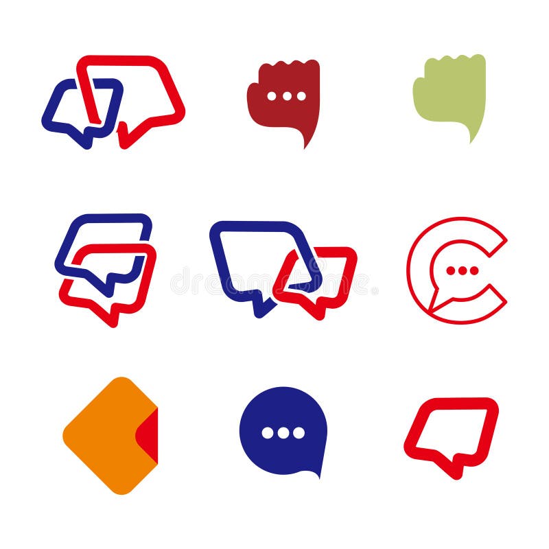 Talk and Message Set Logo Element. Corporate Branding Identity Design ...