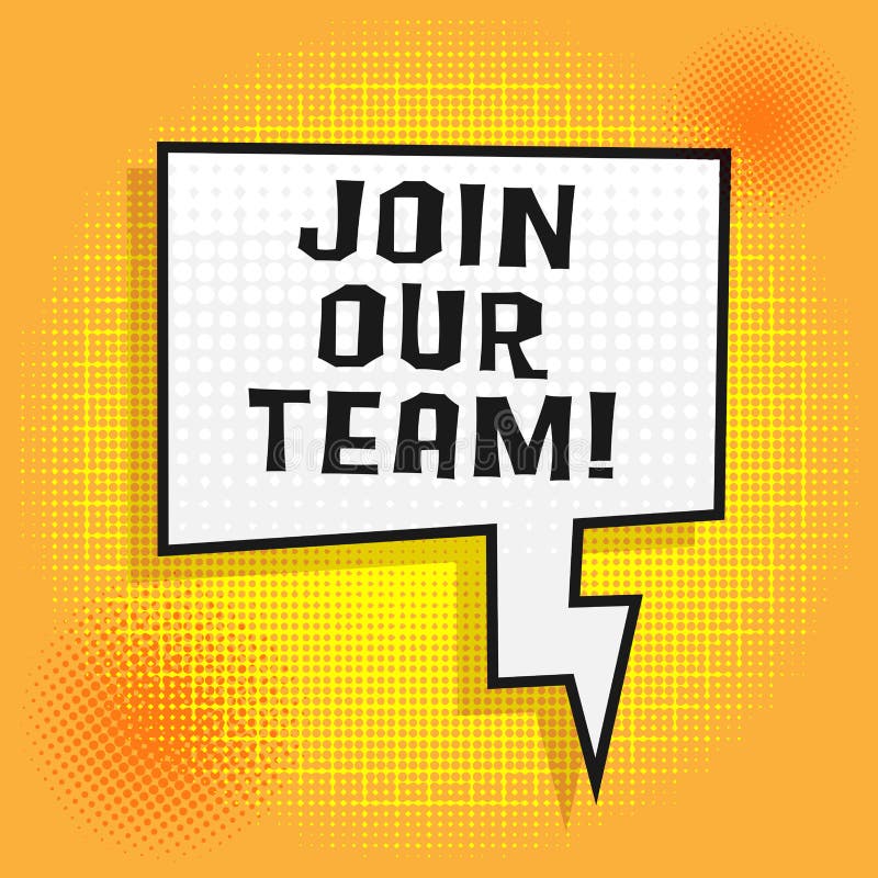 Talk in Pop-art Style with Text Join Our Team Stock Vector ...