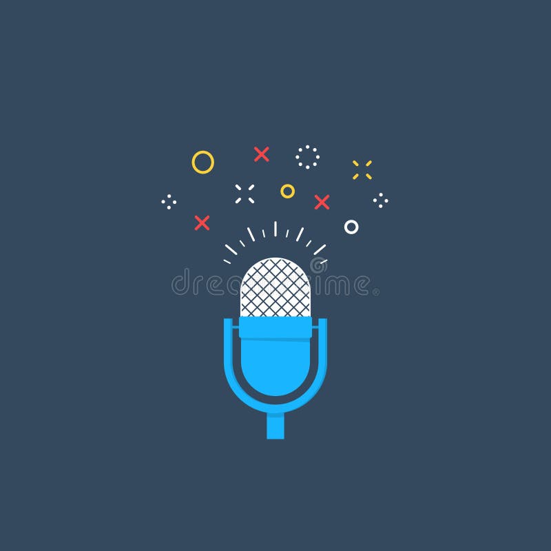 Talk Show, Icona E Logo Del Podcast Illustrazione Vettoriale ...