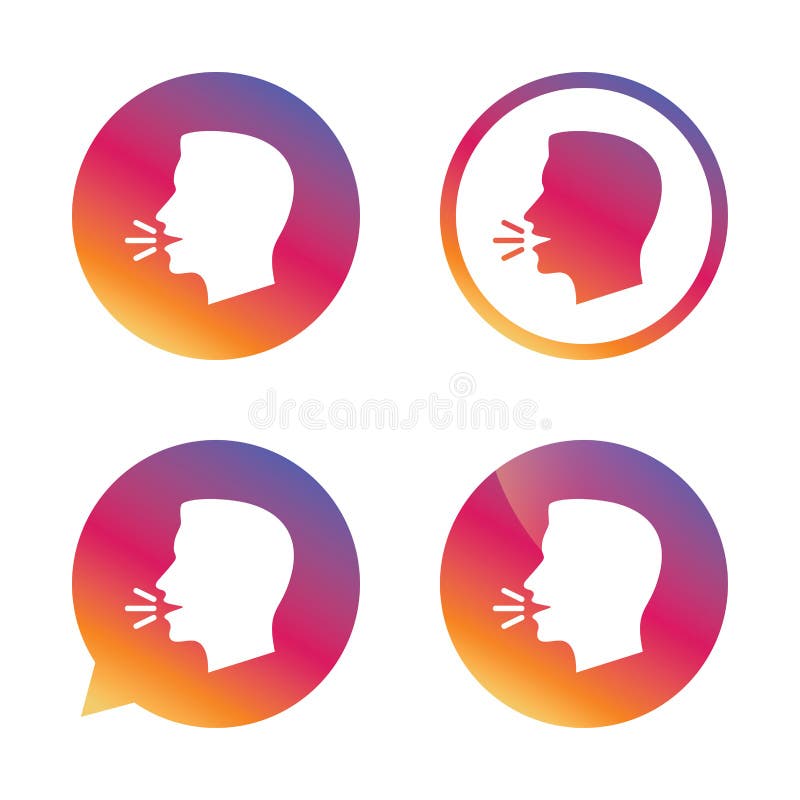 Talk or Speak Icon. Loud Noise Symbol. Stock Vector - Illustration of ...