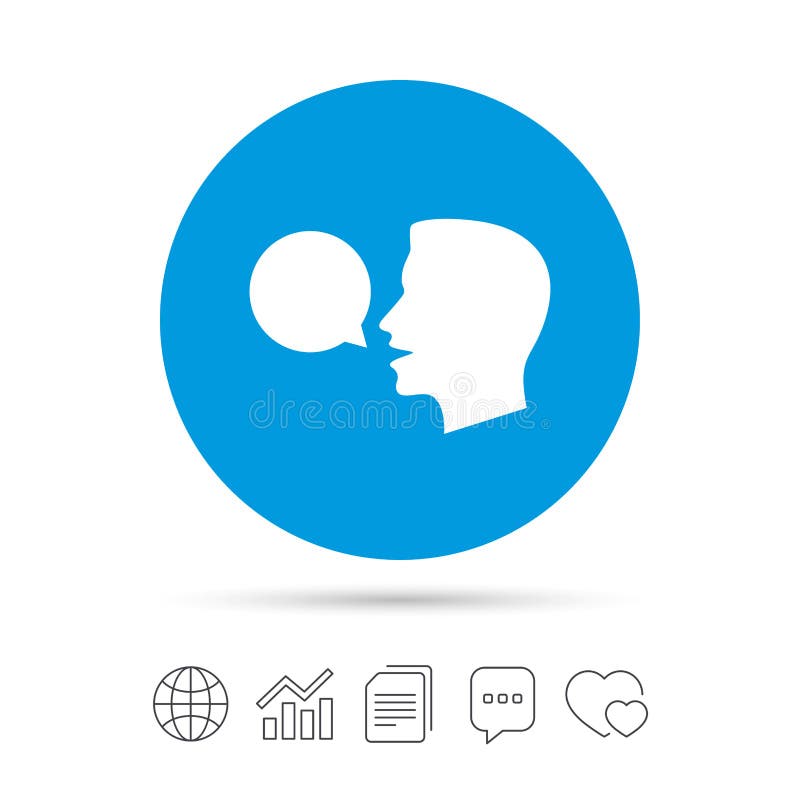 Talk or Speak Icon. Speech Bubble Symbol Stock Vector - Illustration of ...