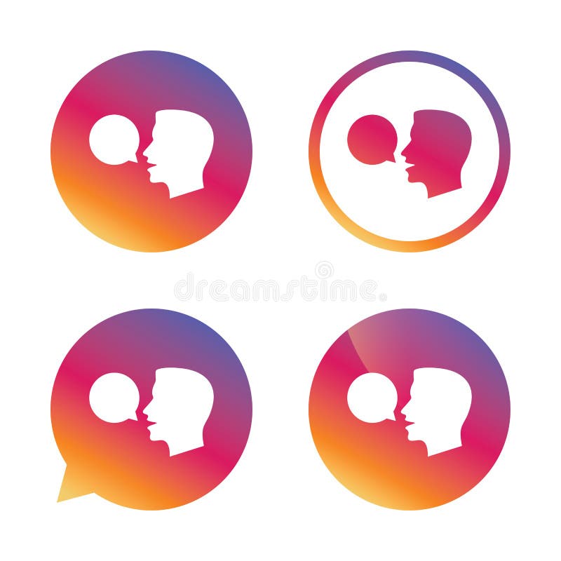 Talk or Speak Icon. Speech Bubble Symbol Stock Vector - Illustration of ...