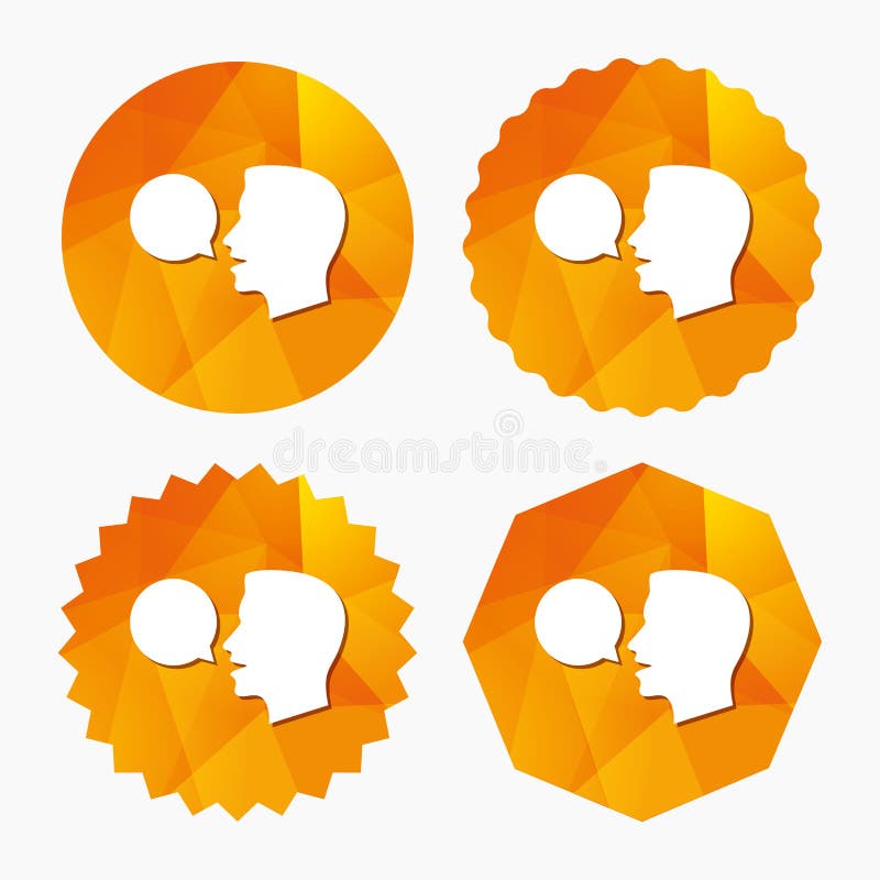 Talk or Speak Icon. Speech Bubble Symbol Stock Vector - Illustration of ...