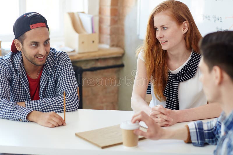 Talk of students stock image. Image of contemporary, education - 98376451