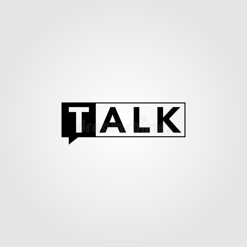Talk Text Logo Icon Square Negative Space Symbol Design Illustration ...