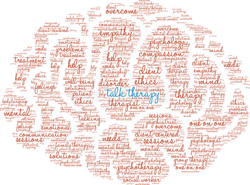 Talk Therapy Word Cloud stock vector. Illustration of compassion ...