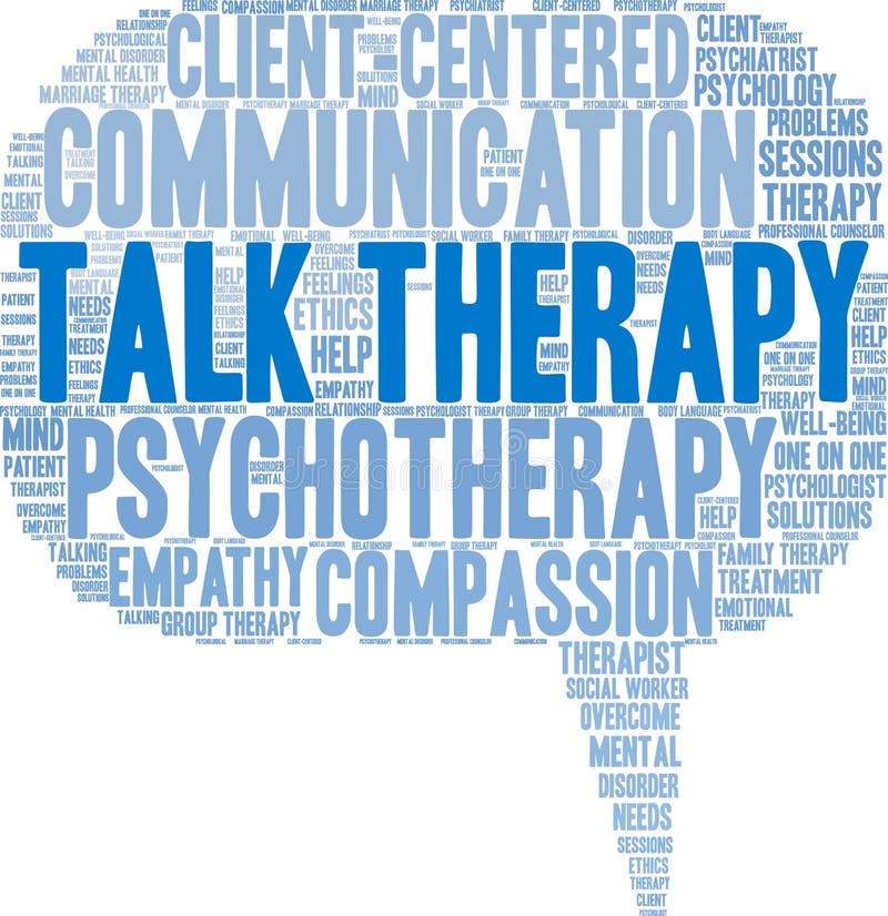 Talk Therapy Word Cloud stock vector. Illustration of compassion ...