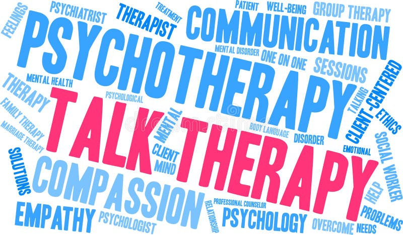 Talk Therapy Word Cloud stock vector. Illustration of compassion ...
