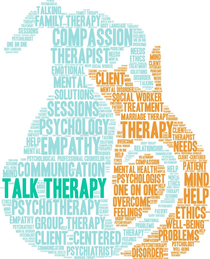 Talk Therapy Word Cloud stock vector. Illustration of compassion ...