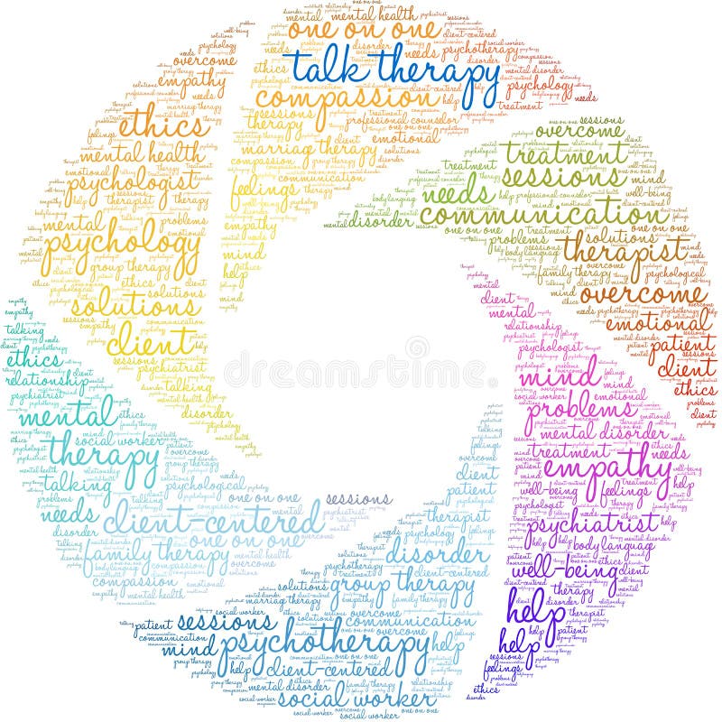Talk Therapy Word Cloud stock vector. Illustration of compassion ...