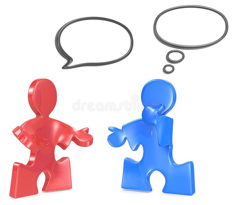 Talk and think. stock image. Image of speak, jigsaw, concentration ...