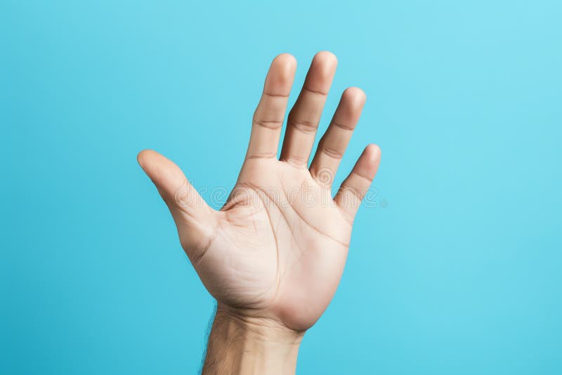 Talk To the Hand Hand Gesture on Blue Background Stock Illustration ...