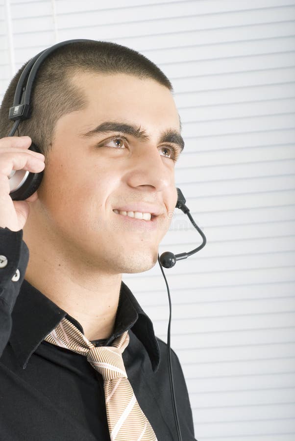 Talking stock photo. Image of friendly, corporate, headset - 6182834
