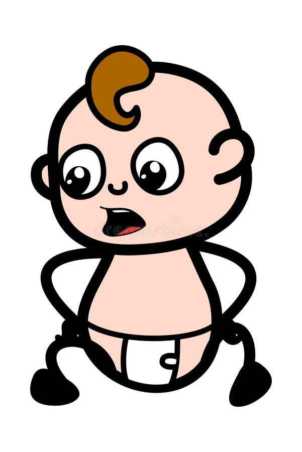 Baby Talking Unamused Face Cartoon Stock Illustration - Illustration of ...