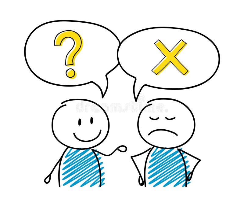 Talking Cartoon People with Business Icons. Stock Illustration ...